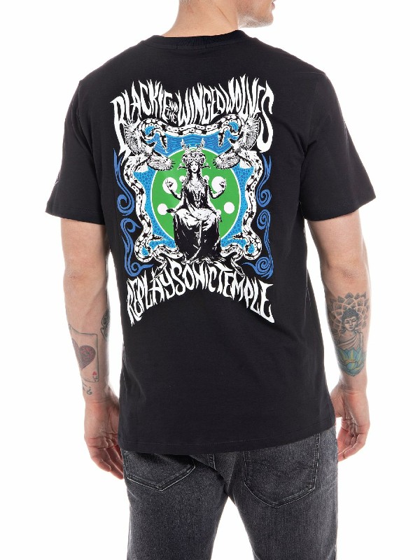 Ανδρικό T-shirt Replay ORGANIC COTTON T-SHIRT WITH PRINT | GIORGIO